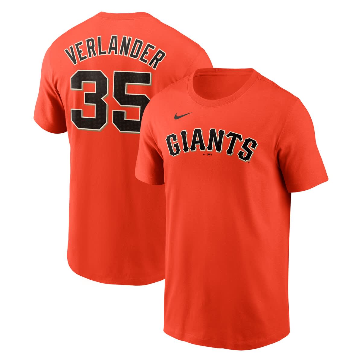 Men's Nike Justin Verlander Orange San Francisco Giants Fuse Name ...