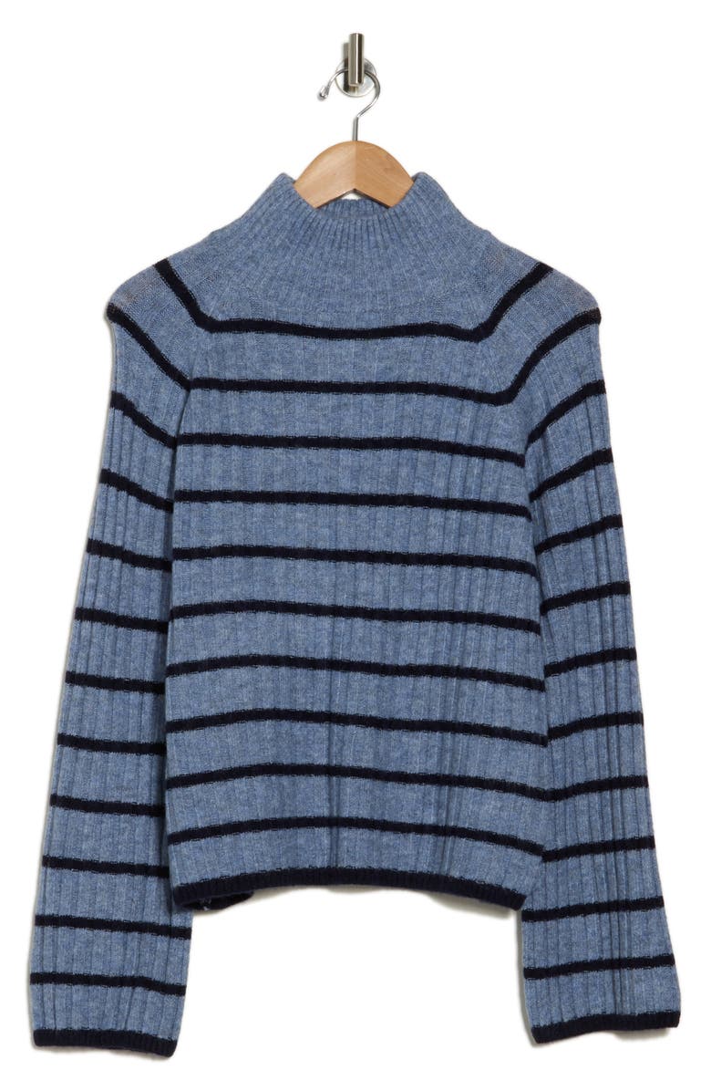 1.STATE Stripe Mock Neck Wide Sleeve Sweater | Nordstromrack