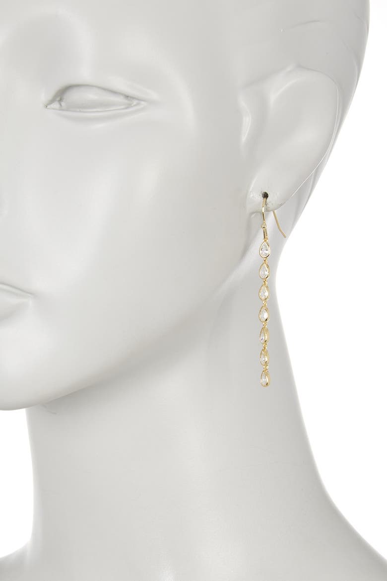 18K Gold Plated Cubic Zirconia Linear Drop Earrings (Women) | Nordstromrack