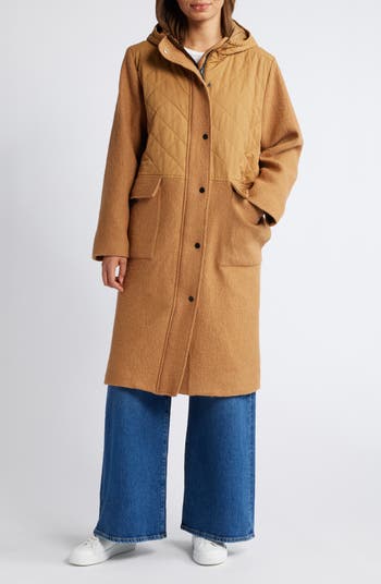 Masai Copenhagen Tamsin Mixed Media Quilted Coat | Nordstrom