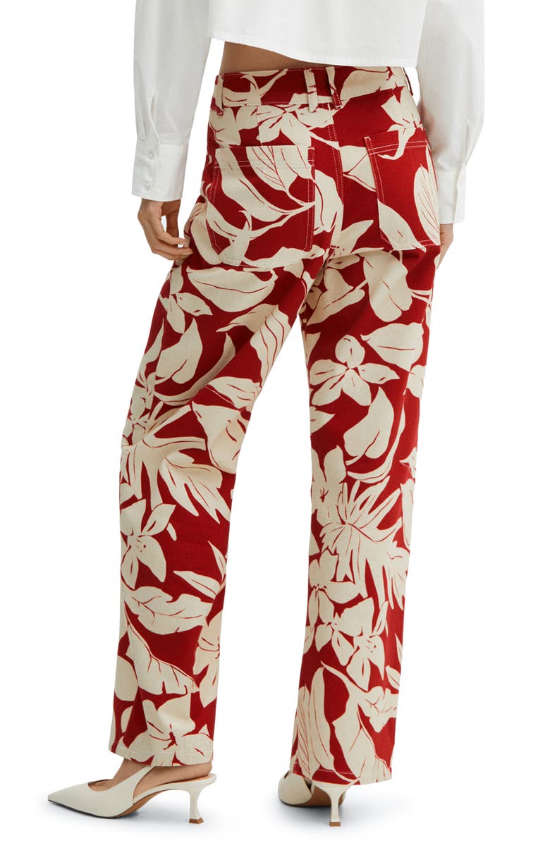 MANGO Print Ankle Straight Leg Jeans | Nordstrom
