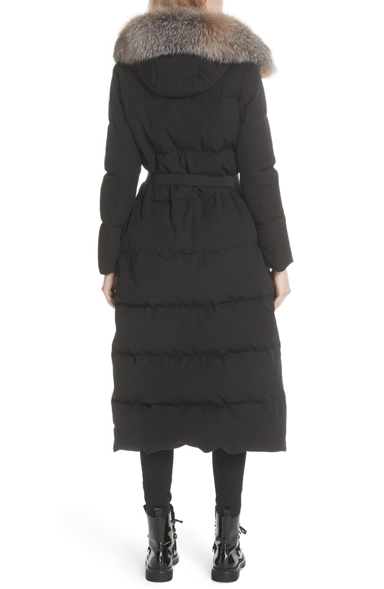 Moncler Bernache Hooded Down Coat with Removable Genuine Fox Fur Trim ...