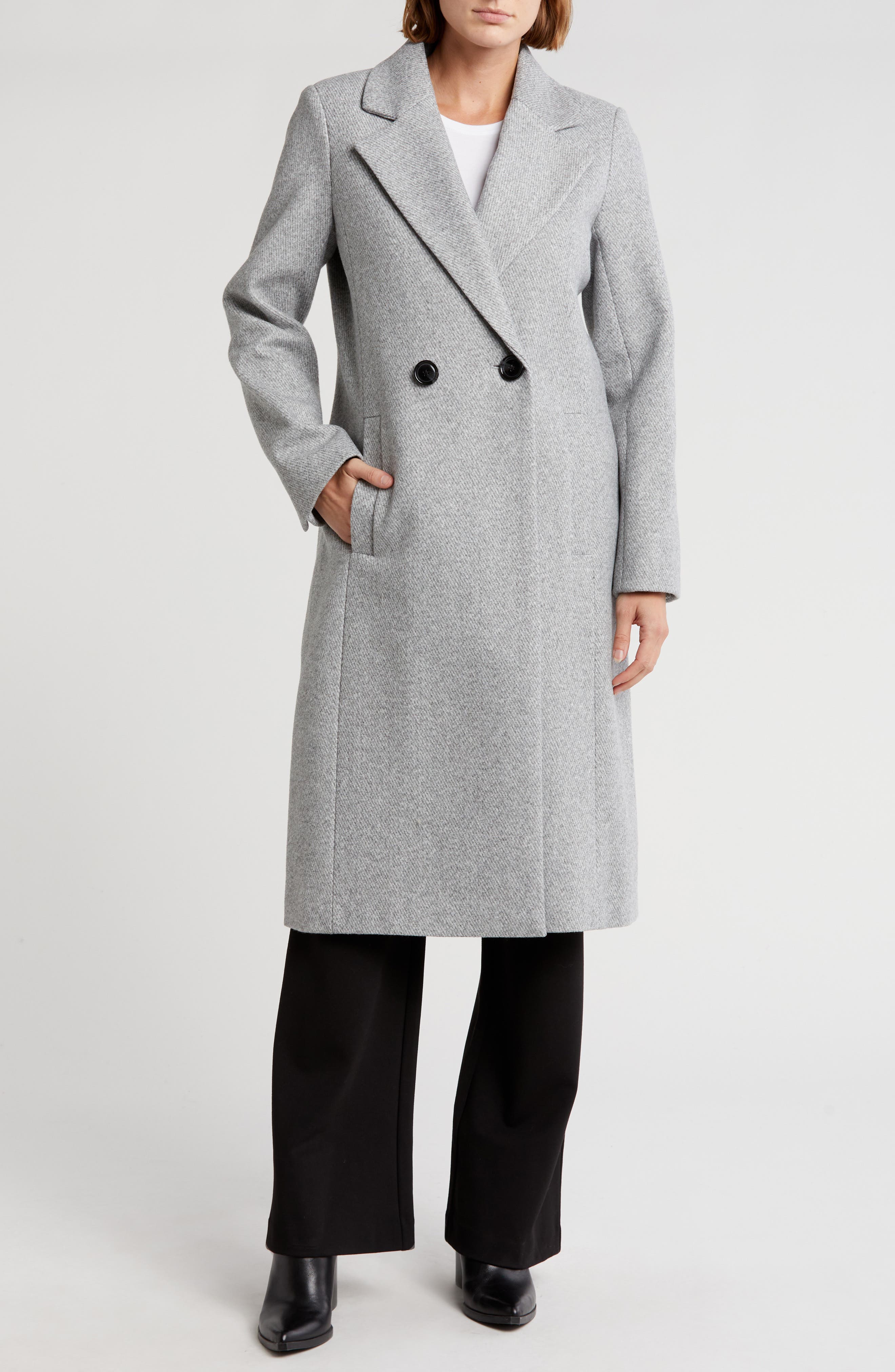 Sam Edelman Notch Collar Double Breasted Coat | Nordstromrack