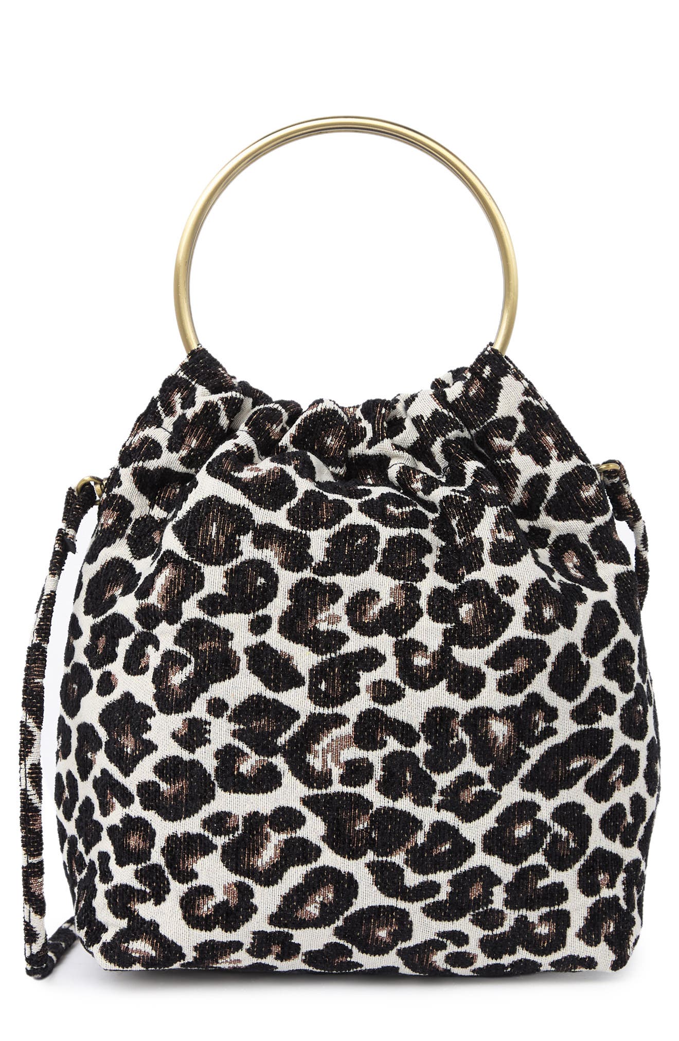 Street Level Woven Leopard Print Bucket Bag | Nordstromrack