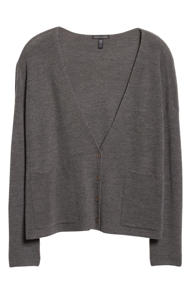 Eileen Fisher Deep V-Neck Merino Wool Cardigan | Nordstromrack