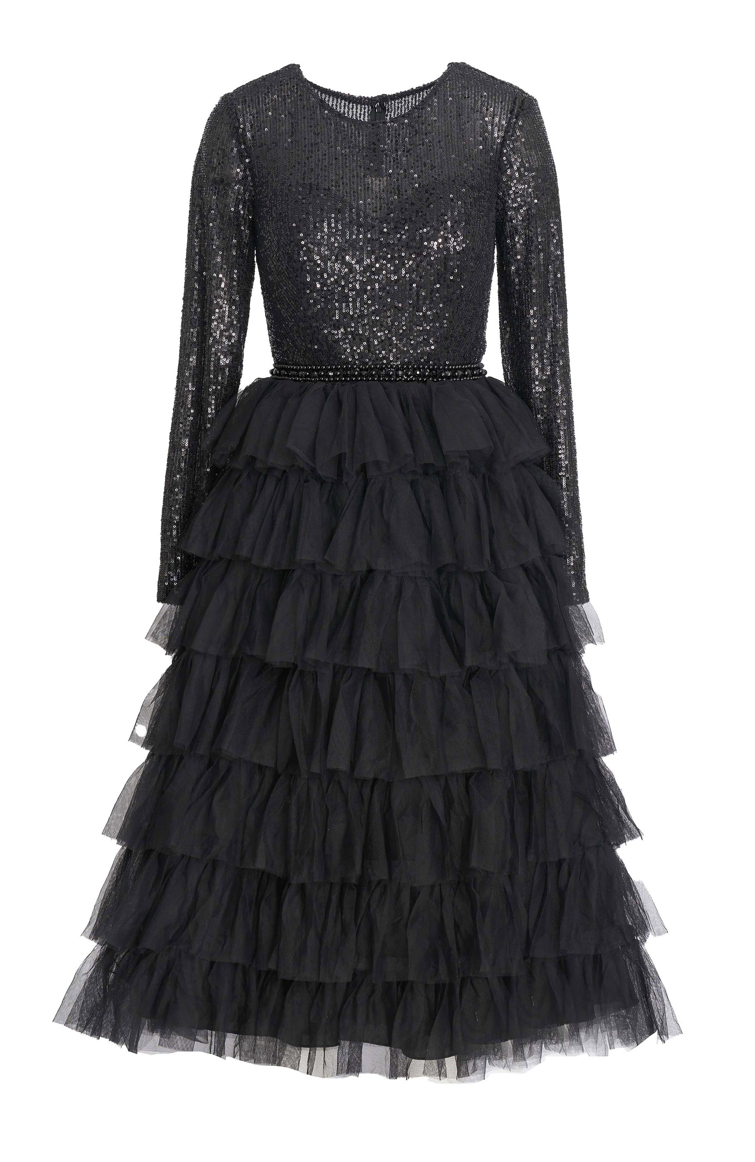 Mac Duggal Sequined Layered Tulle A-Line Cocktail Dress | Nordstrom