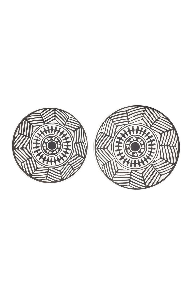 GINGER BIRCH STUDIO Large Round Black & White Ceramic Decorative Wall ...