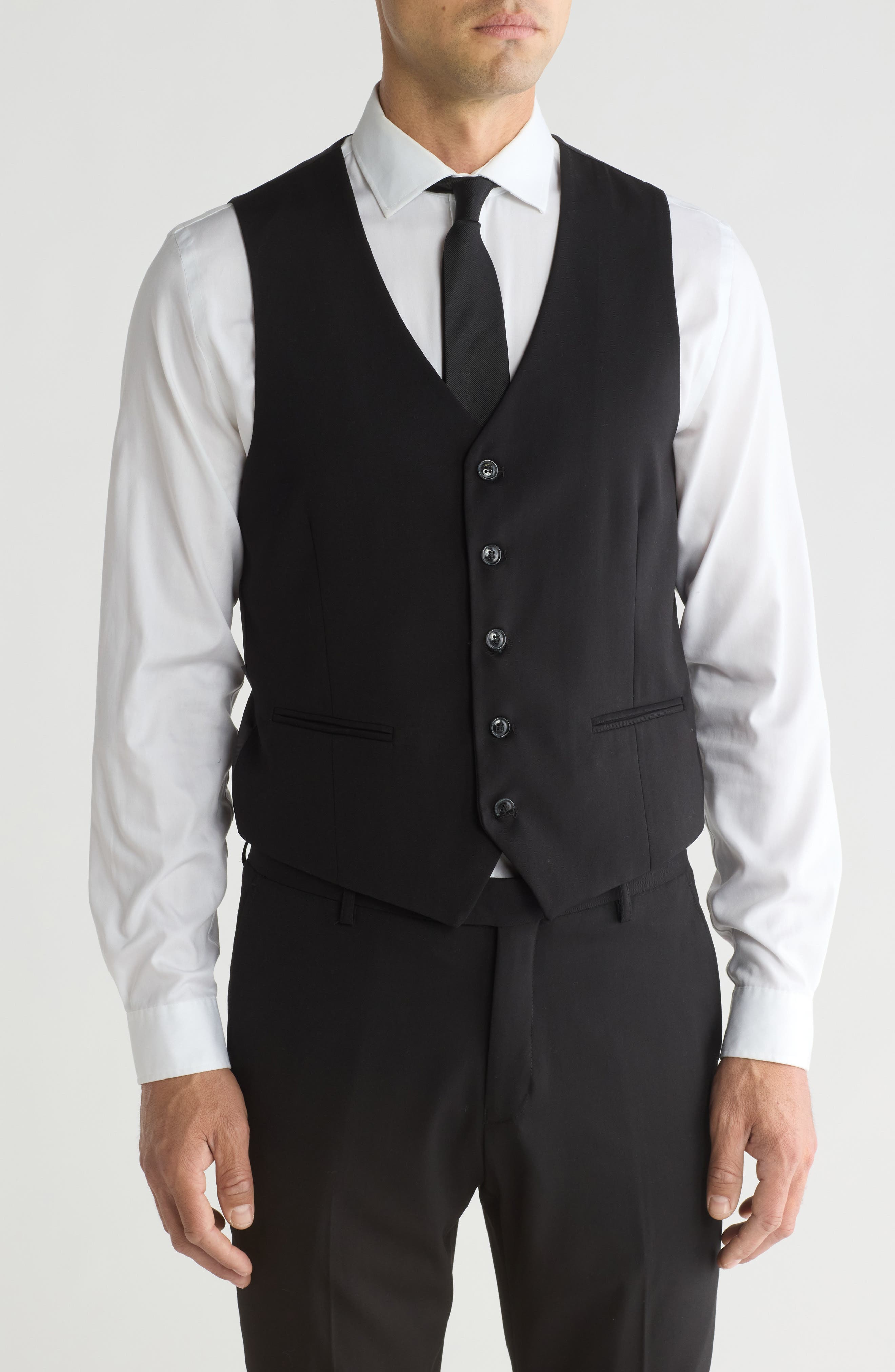 Gino Vitale Skinny Fit Solid Stretch Three Piece Suit | Nordstromrack