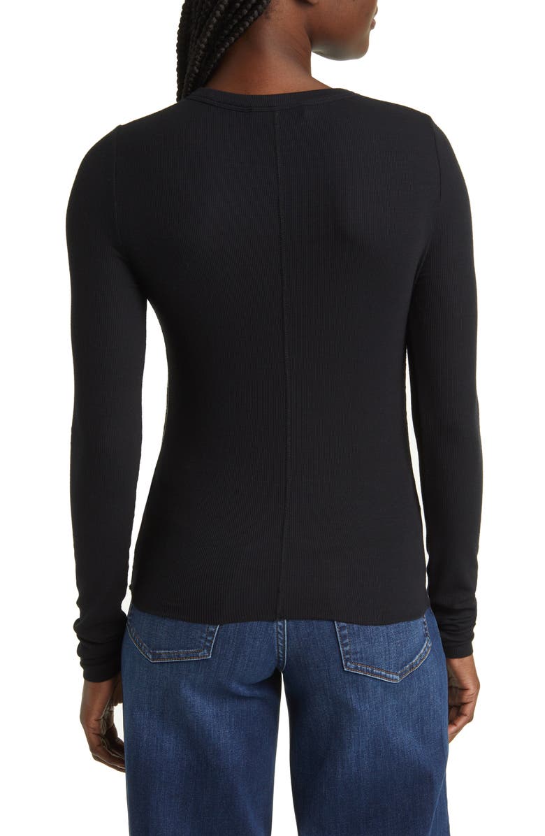 FRAME Stretch Modal Rib Crewneck Top | Nordstromrack