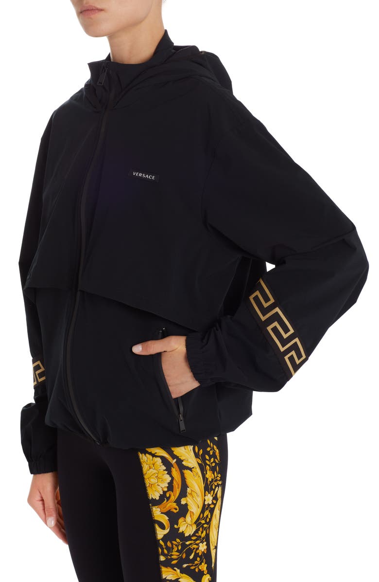 Versace La Greca Trim Windbreaker Jacket | Nordstrom