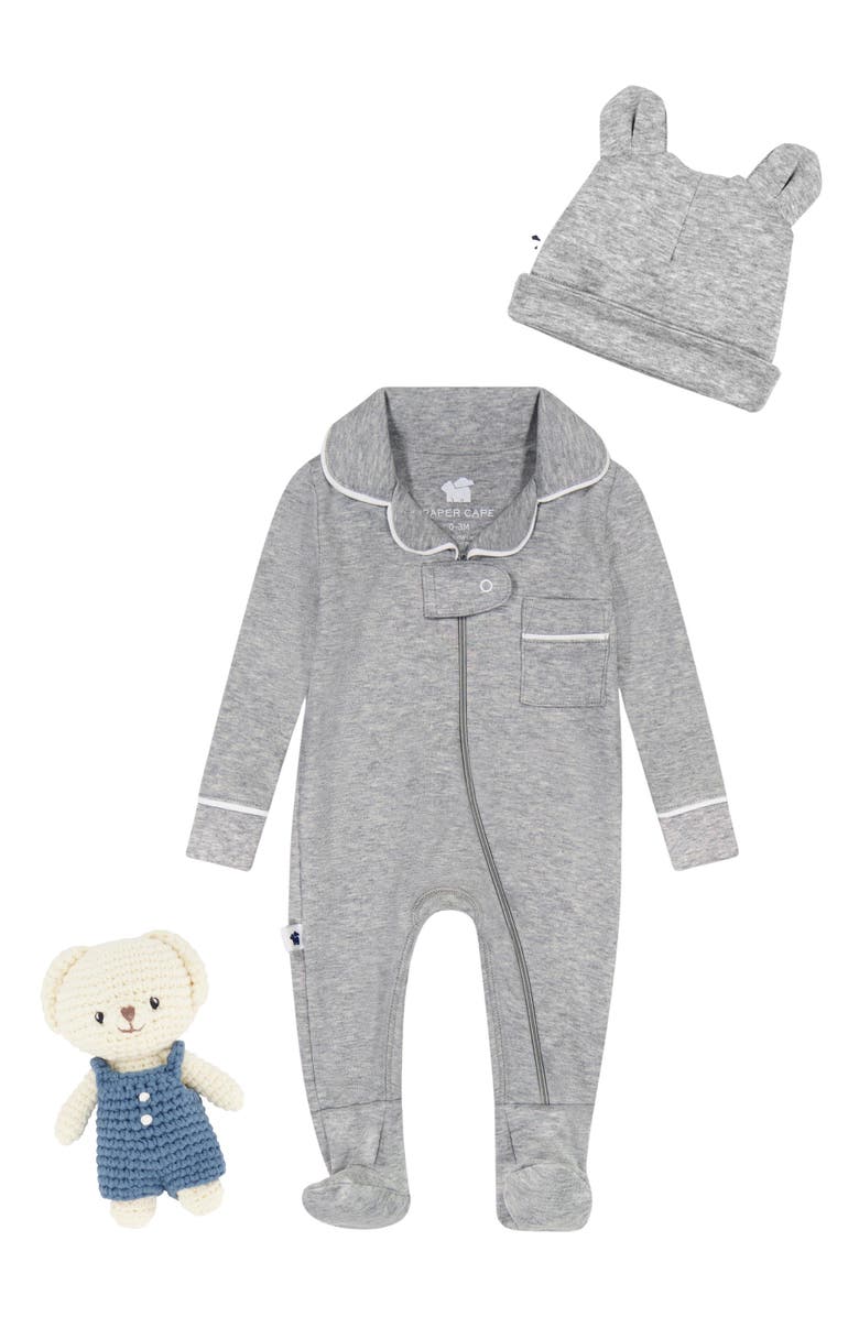 Paper Cape Deluxe Pima Cotton Footie Pajamas, Beanie & Organic Cotton ...