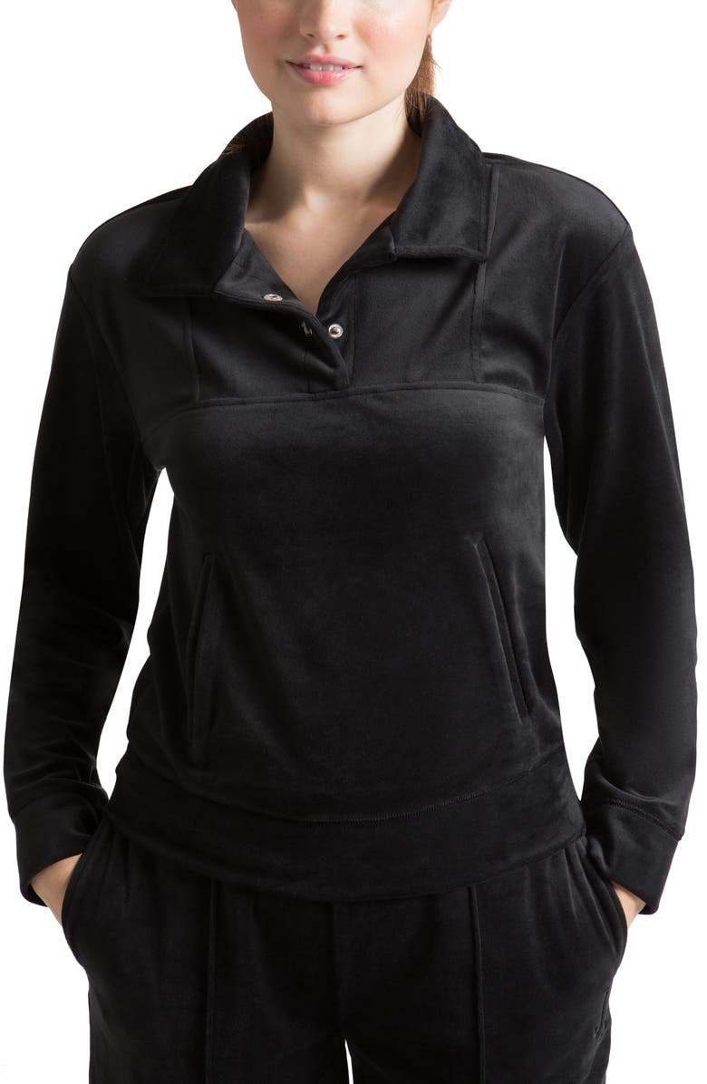 Juicy Couture Quarter Snap Velour Top | Nordstromrack