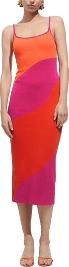 MANGO Colorblock Midi Tank Dress | Nordstrom