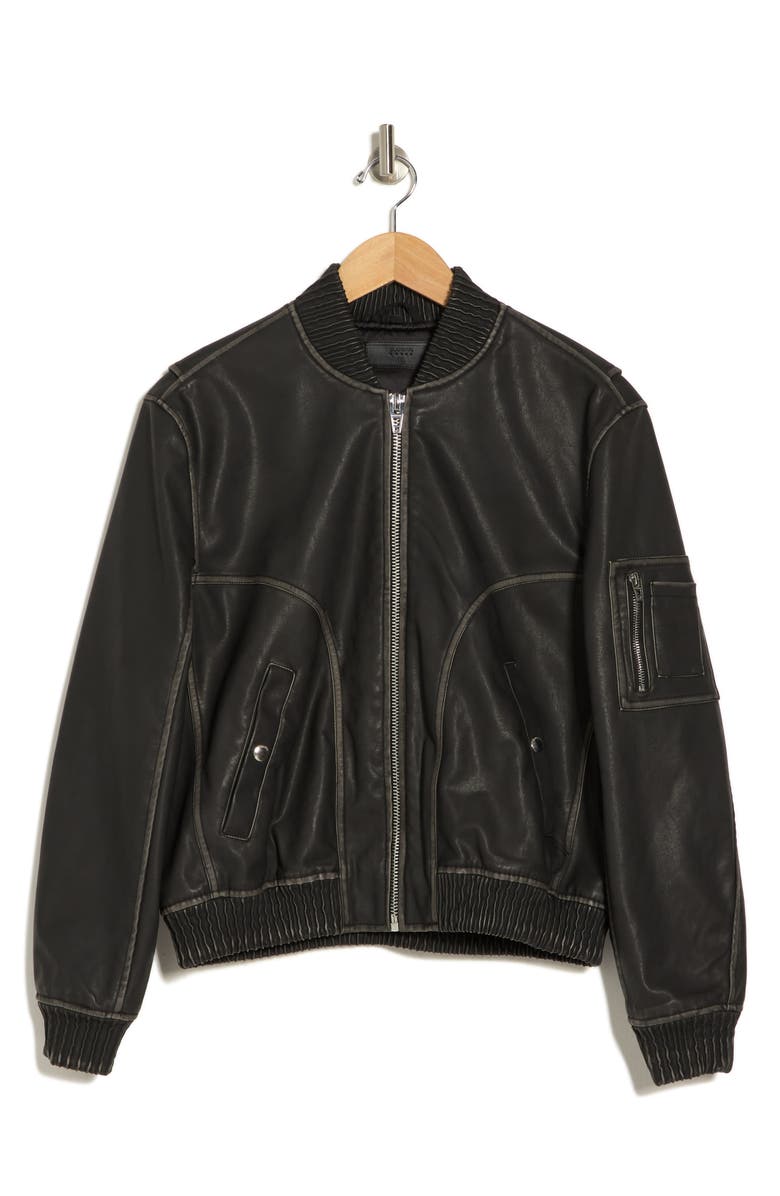 BLANKNYC Distressed Faux Leather Bomber Jacket | Nordstromrack