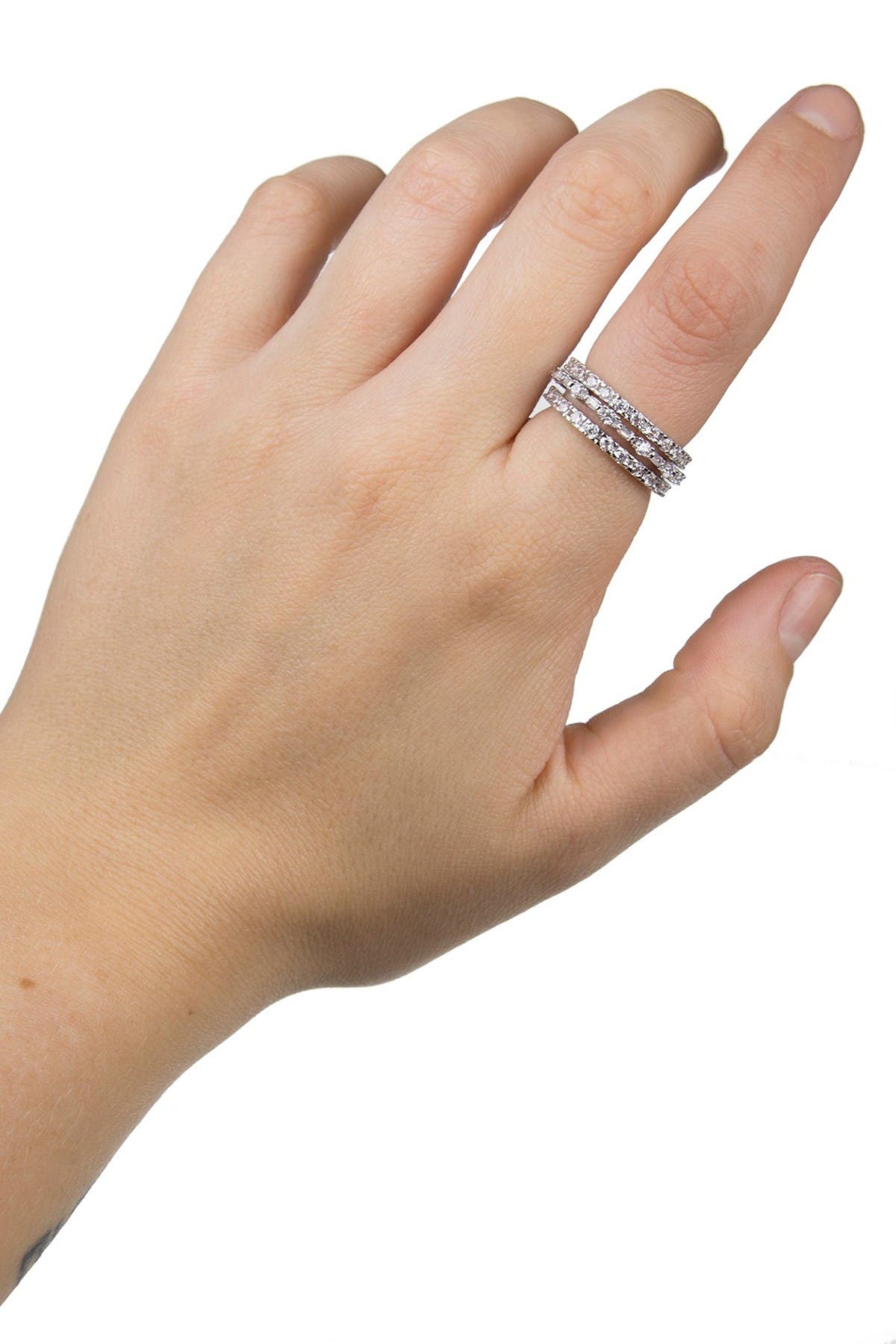 CZ by Kenneth Jay Lane Round & Baguette Cut CZ Eternity Band ...