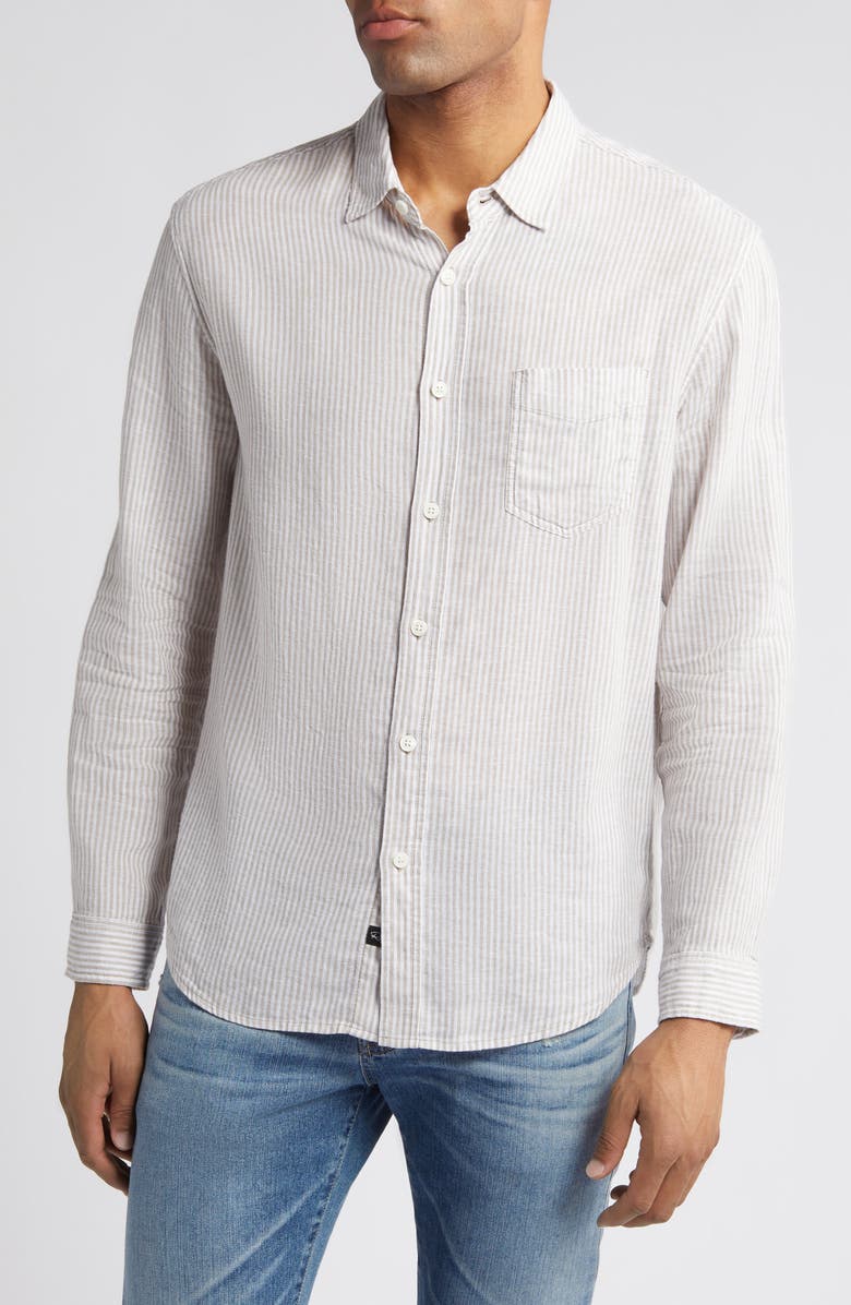 Rails Connor Stripe Linen Blend Button-Up Shirt | Nordstrom