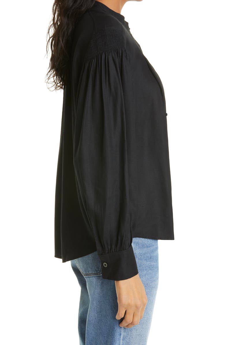 Rebecca Taylor Smocked Yoke Long Sleeve Poet Blouse | Nordstromrack