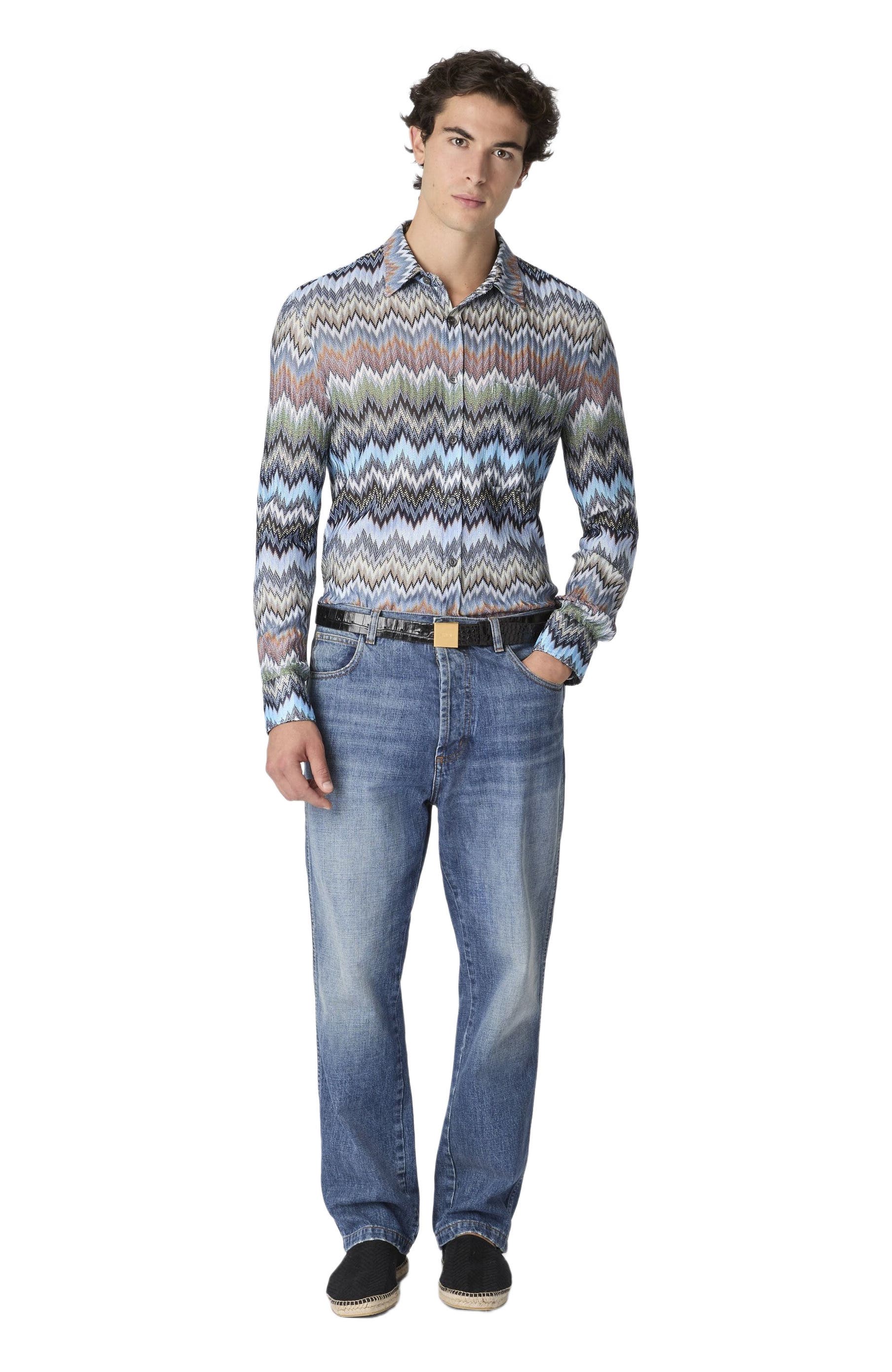 Missoni Long-sleeved Viscose Chevron Shirt With Snake Pattern | Nordstrom