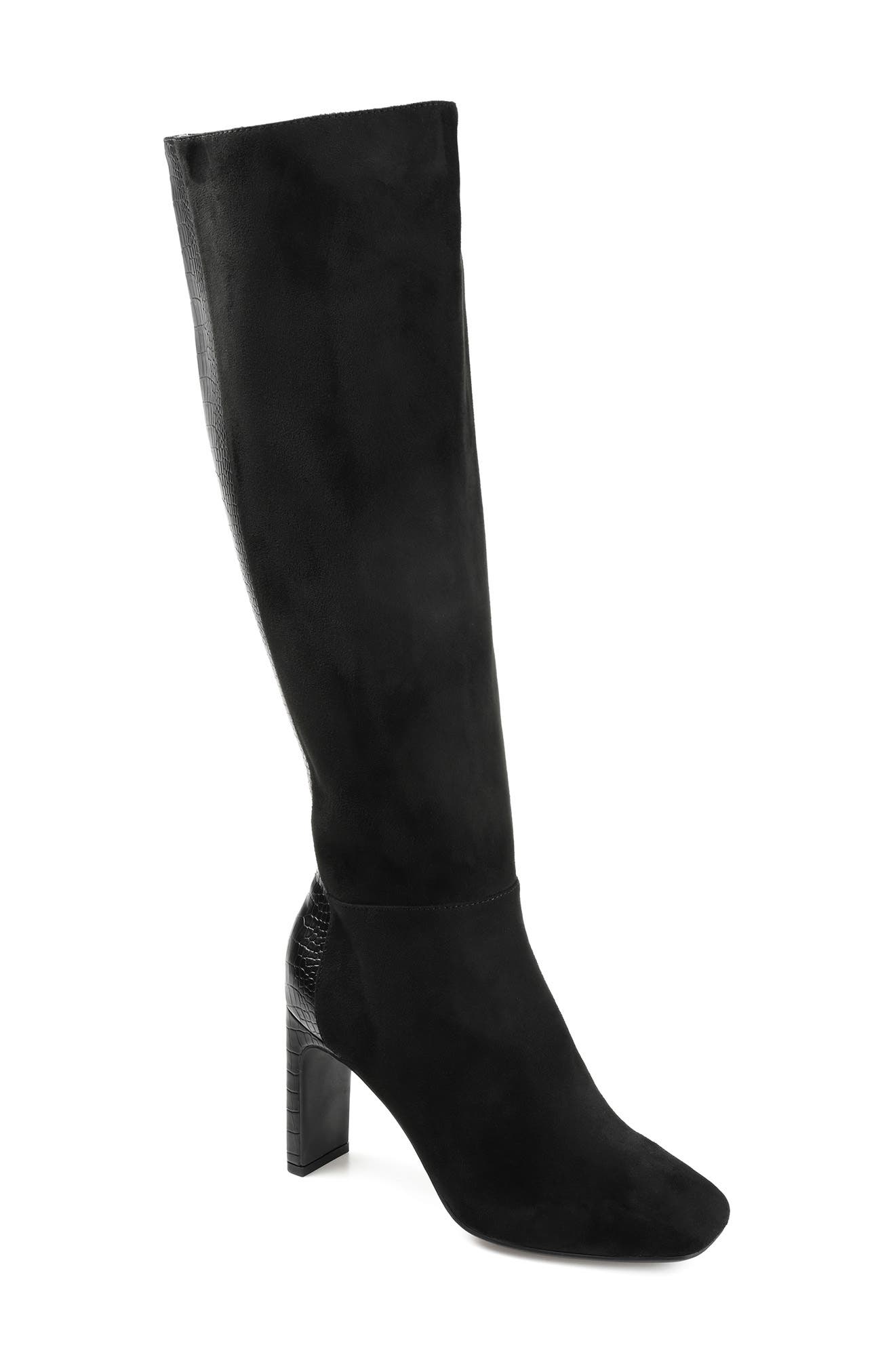 Journee Collection Elisabeth Croc Embossed Tall Boot - Extra Wide Calf ...
