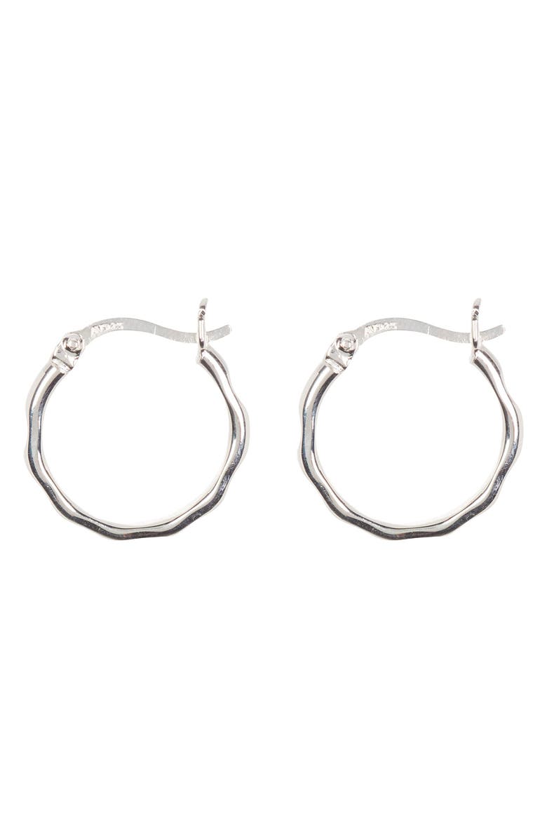 Argento Vivo Sterling Silver Sterling Silver Ripple Texture Hoop ...