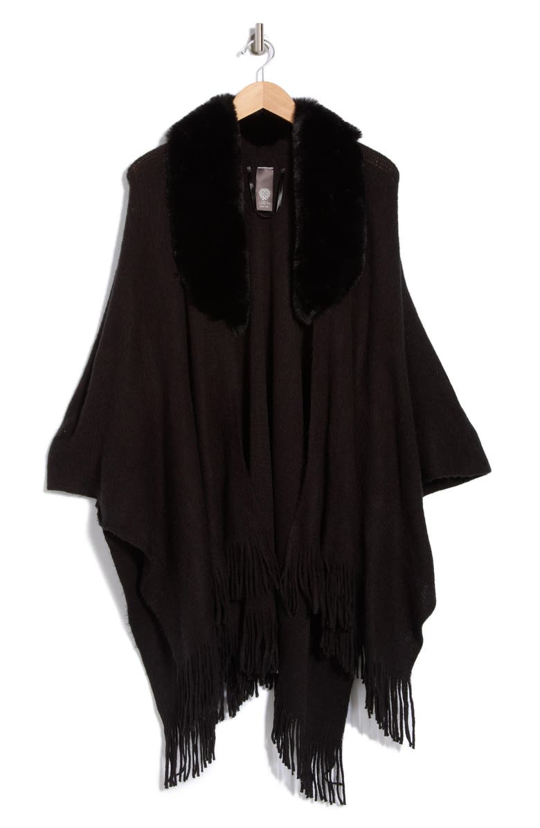 Vince Camuto Faux Fur Collar Ruana | Nordstromrack