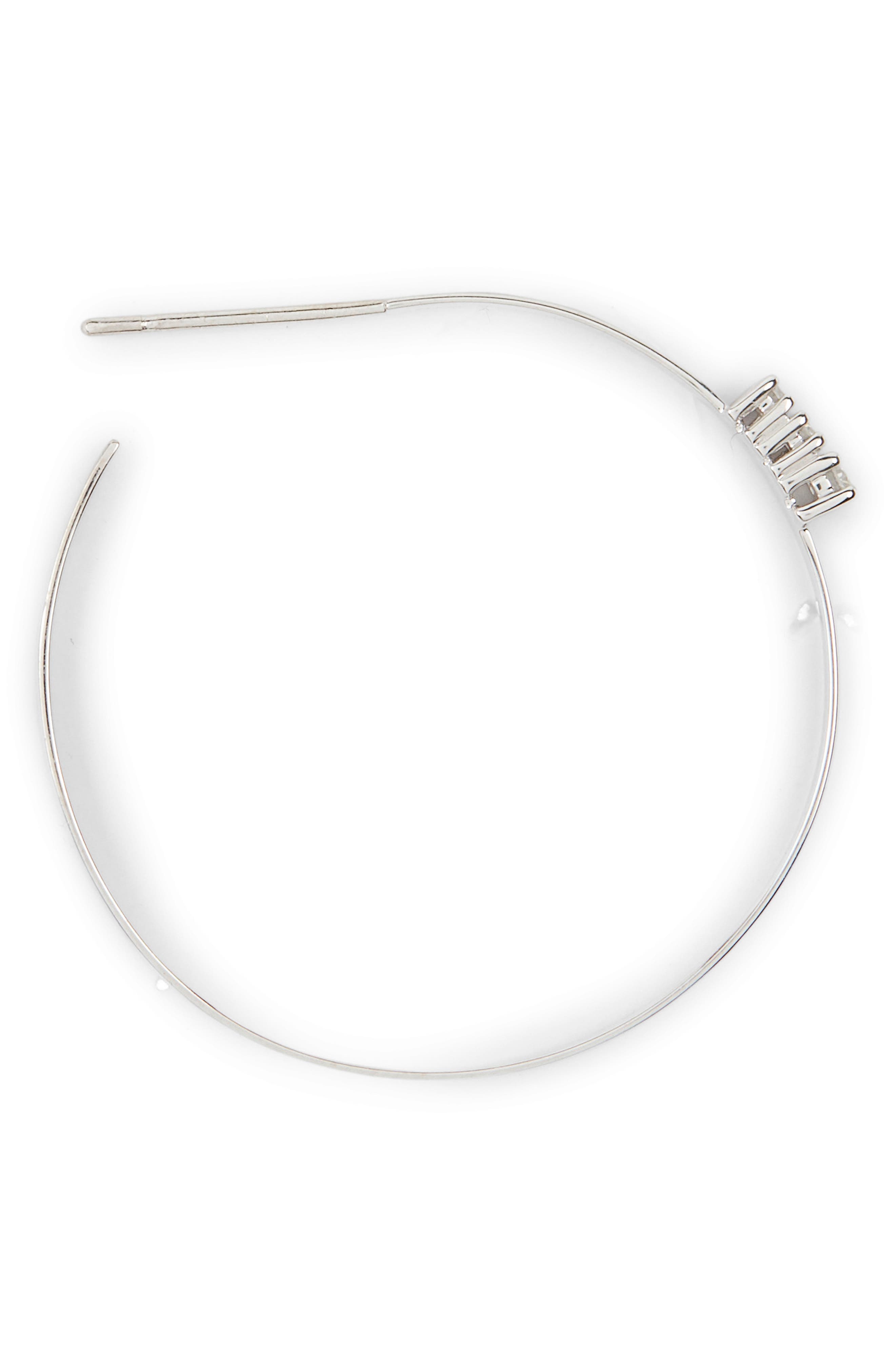 LANA Triple Solo 14K White Gold Diamond Hoop Earrings - 0.13 ct ...