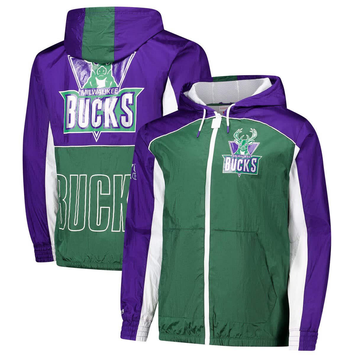 Mitchell & Ness Men's Mitchell & Ness Green/Purple Milwaukee Bucks ...
