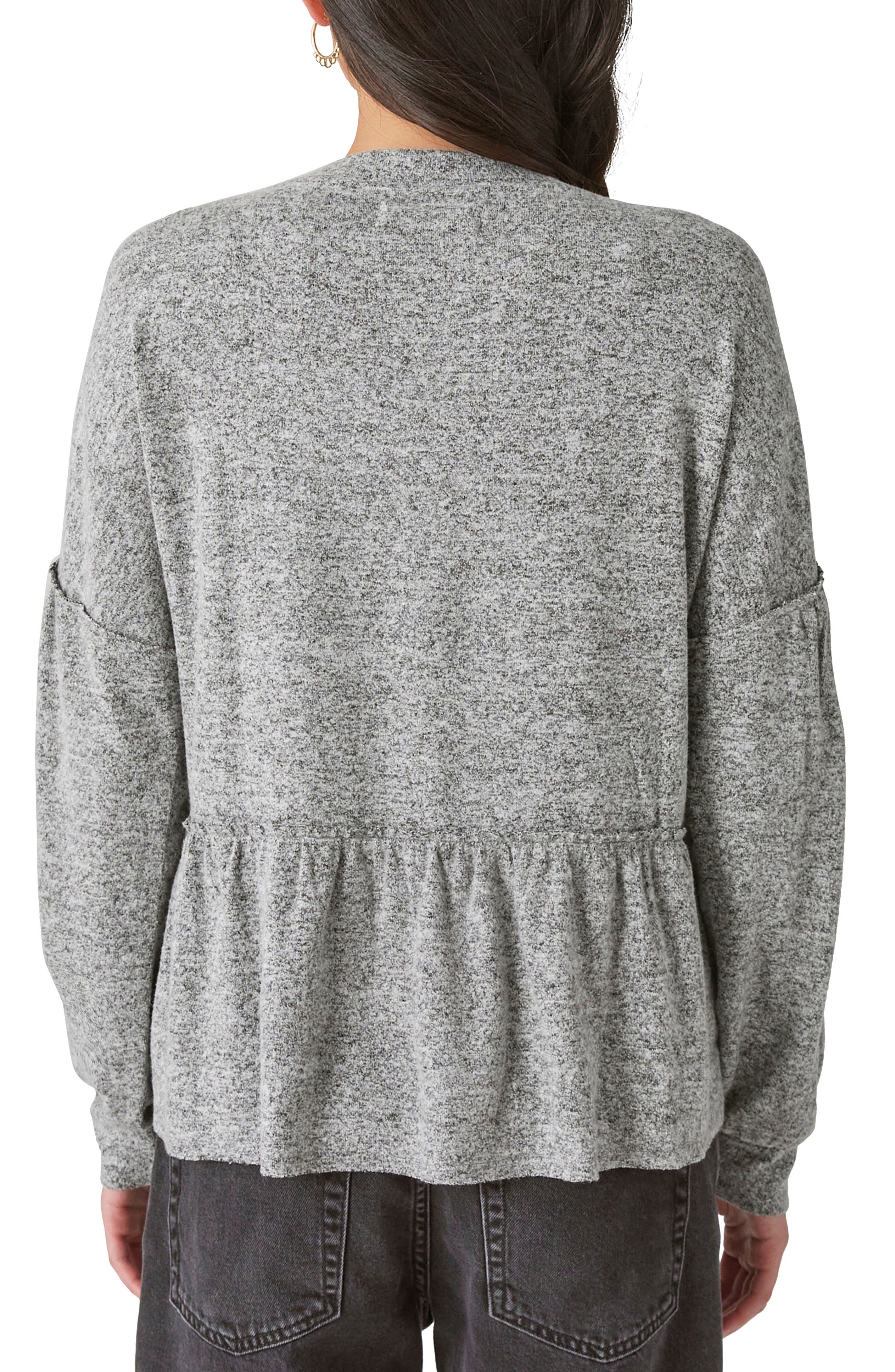Lucky Brand Cloud Long Sleeve Peplum Top | Nordstromrack