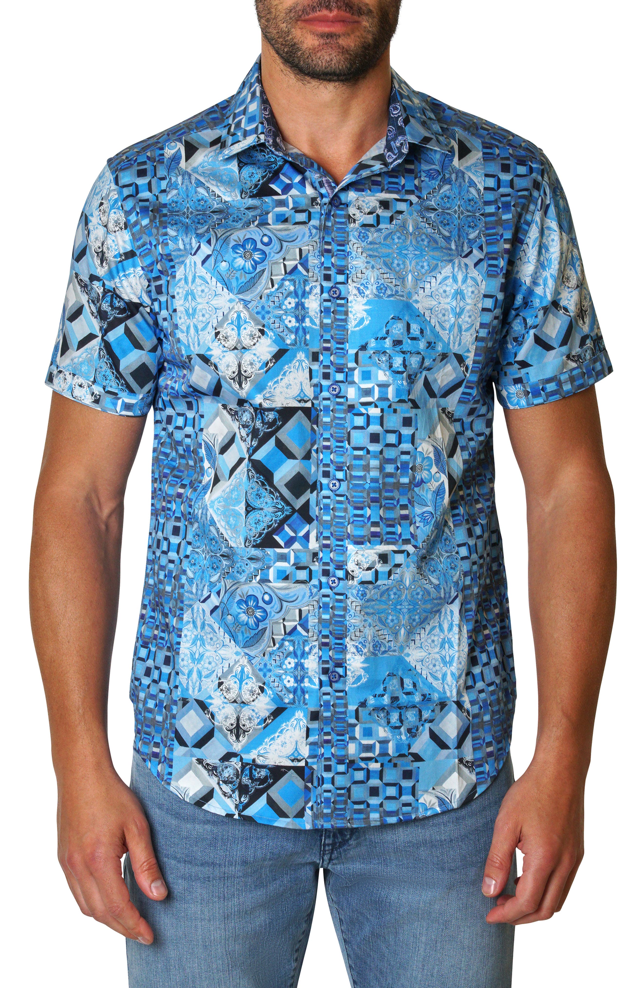 Robert Graham Hayden Short Sleeve Woven Button-Up Shirt | Nordstromrack