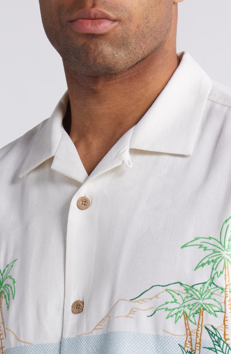 Tommy Bahama Bloom with a View Embroidered Silk Camp Shirt | Nordstrom
