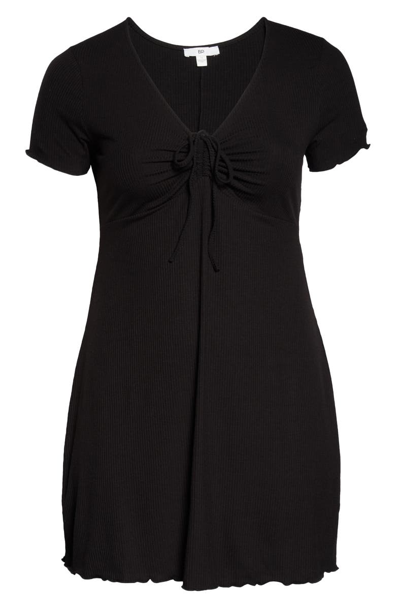 BP. Tie Front Lettuce Edge Rib Dress | Nordstromrack