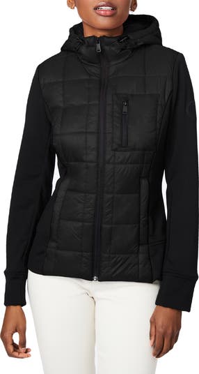Bernardo Packable Hooded Mixed Media Puffer Jacket | Nordstromrack