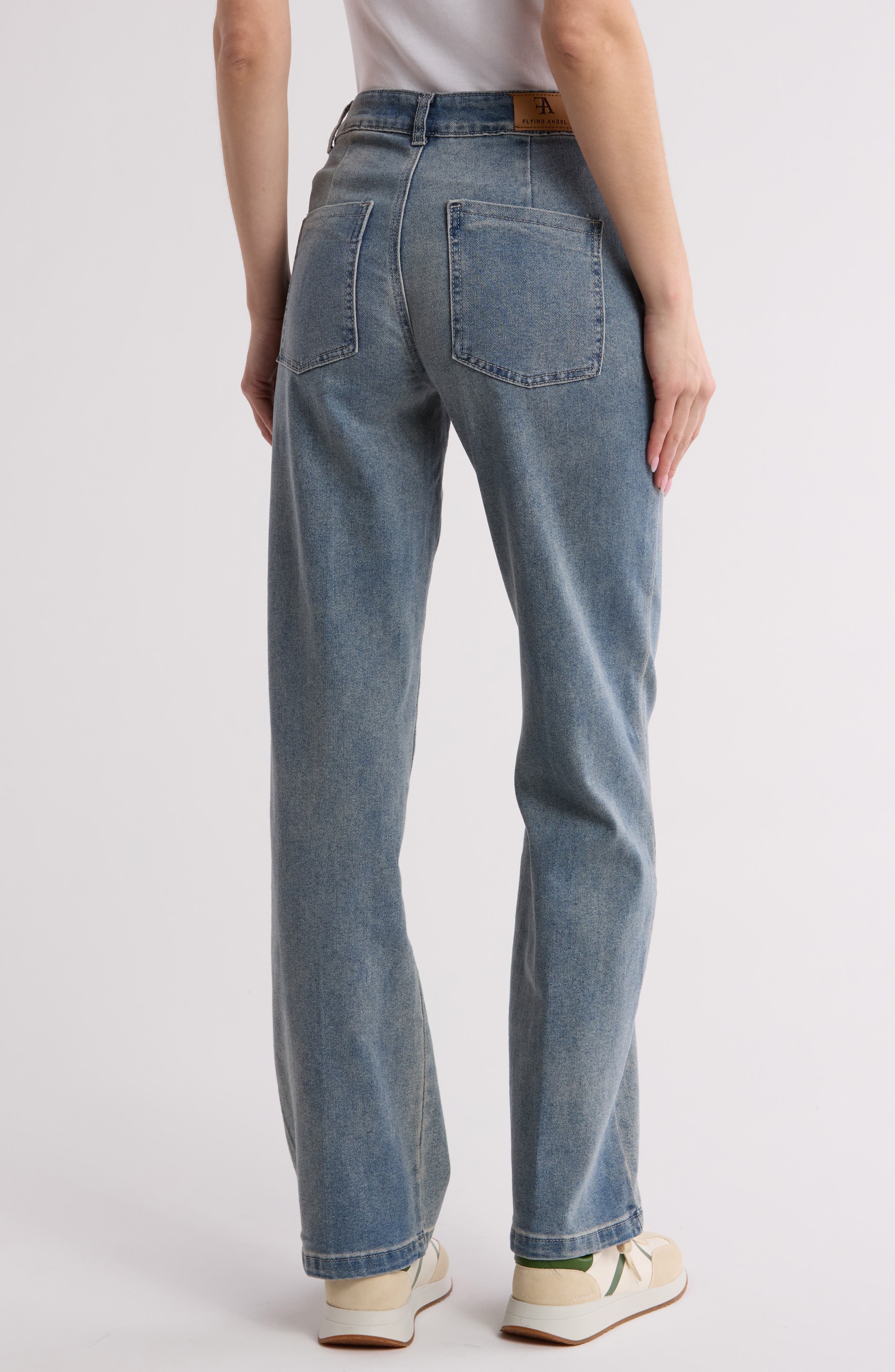FLYING ANGEL High Waist Straight Leg Jeans | Nordstromrack