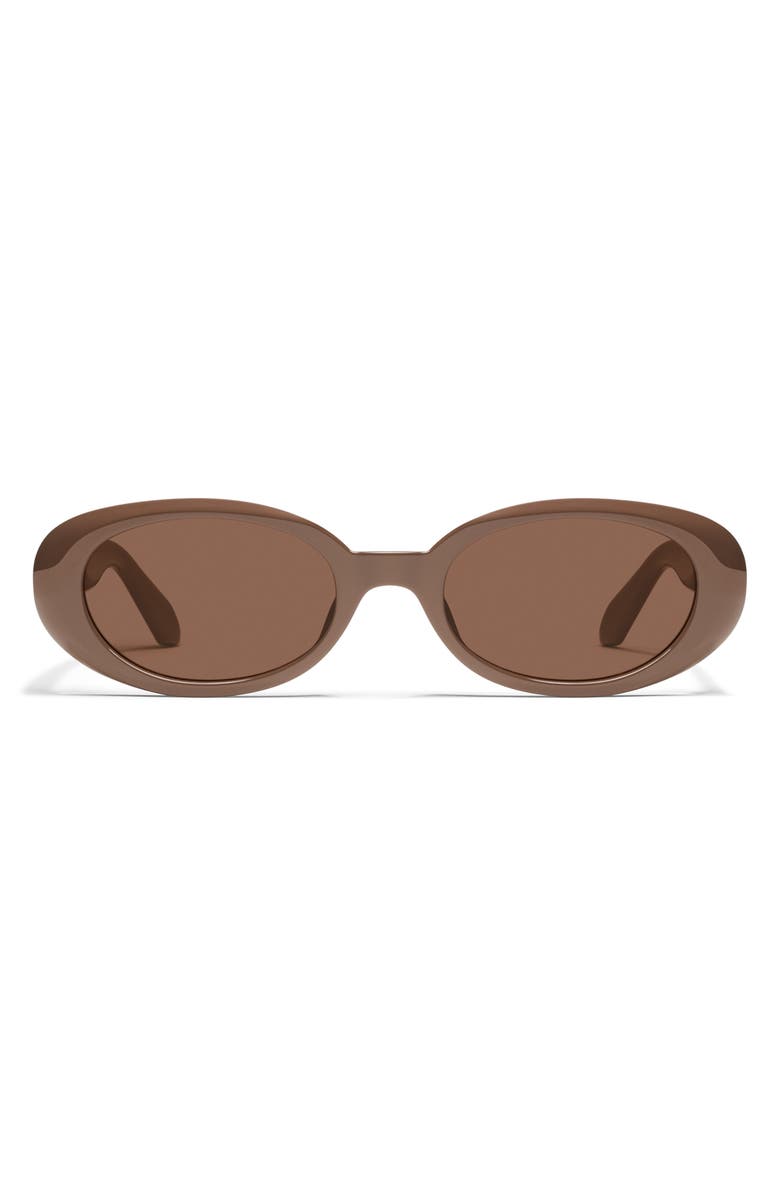 QUAY Felt Cute 52mm Gradient Small Oval Sunglasses | Nordstromrack