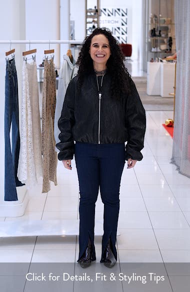 rag & bone Jemma Embroidered Faux Leather Bomber Jacket | Nordstromrack