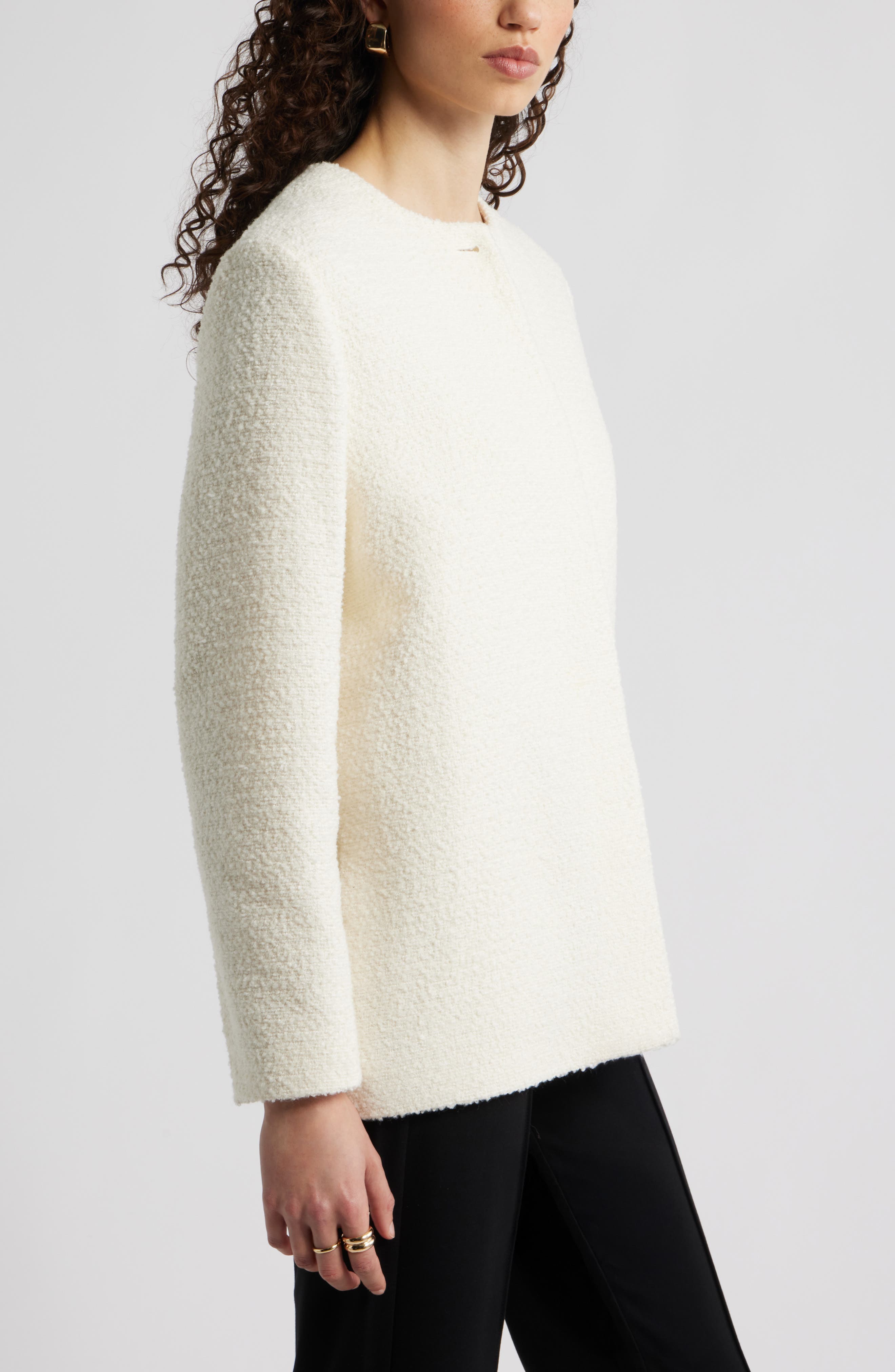 Nordstrom Collarless Pleat Back Jacket | Nordstrom