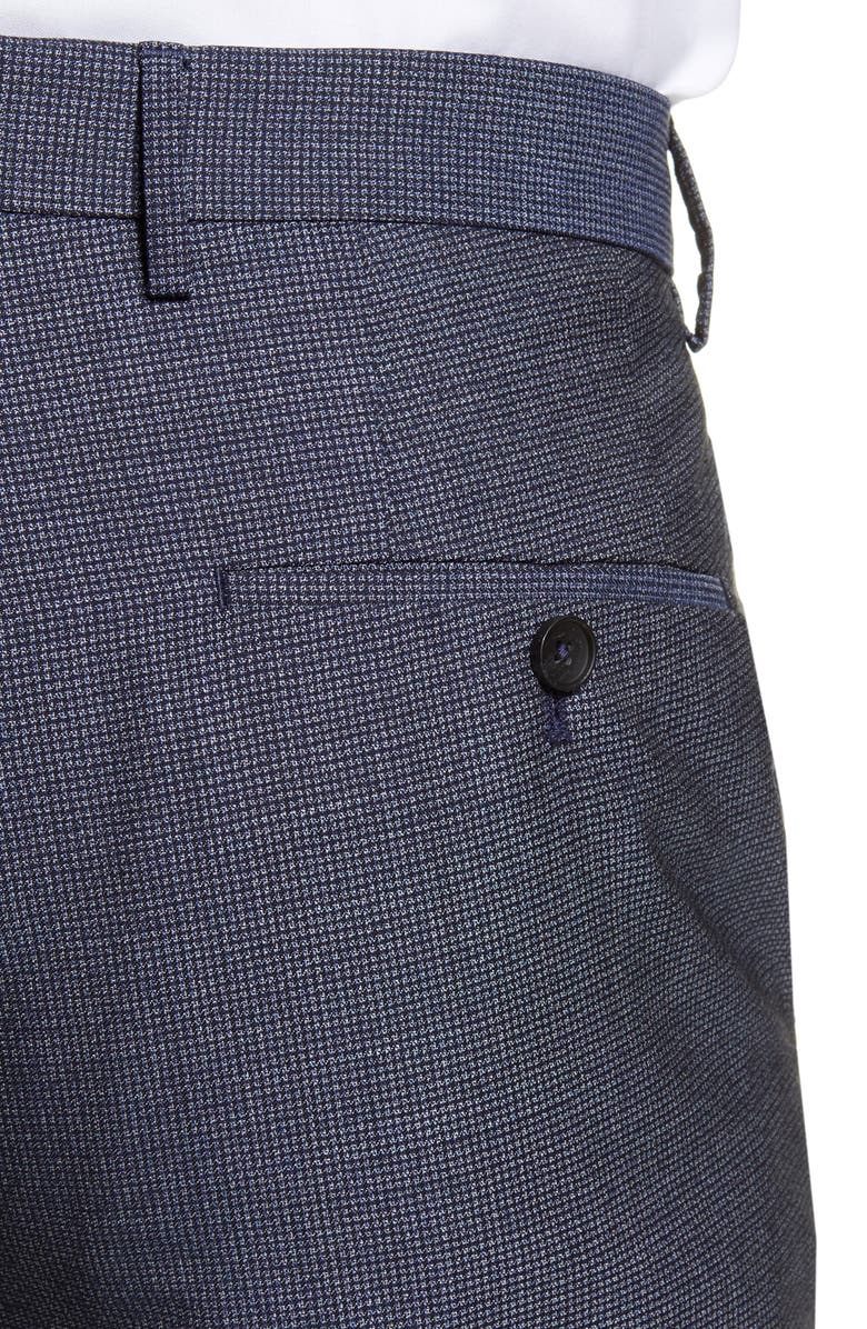 BOSS Ben Flat Front Houndstooth Wool Dress Pants | Nordstrom