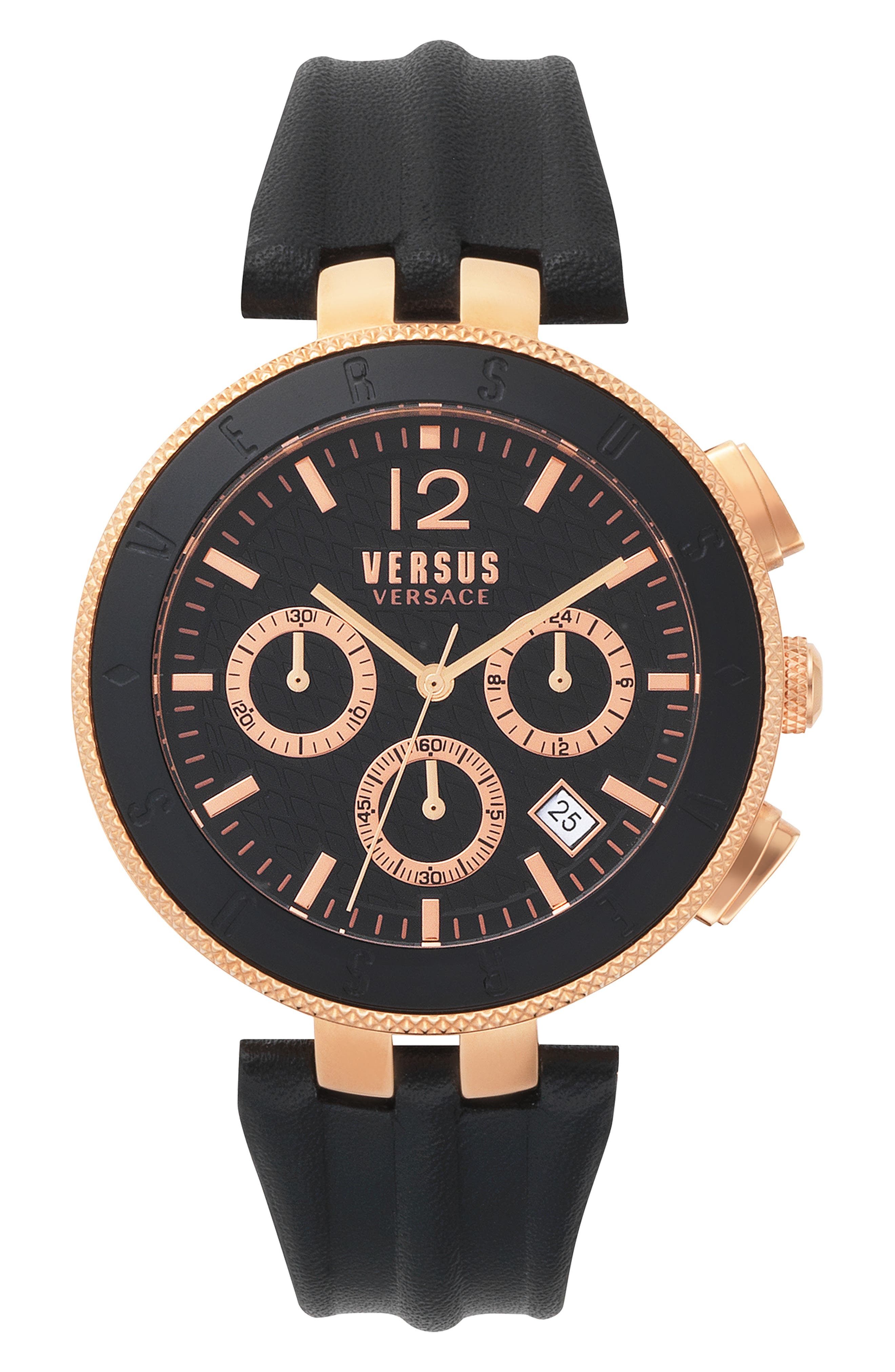 VERSUS Versace Versace Logo Chronograph Leather Strap Watch, 44mm ...