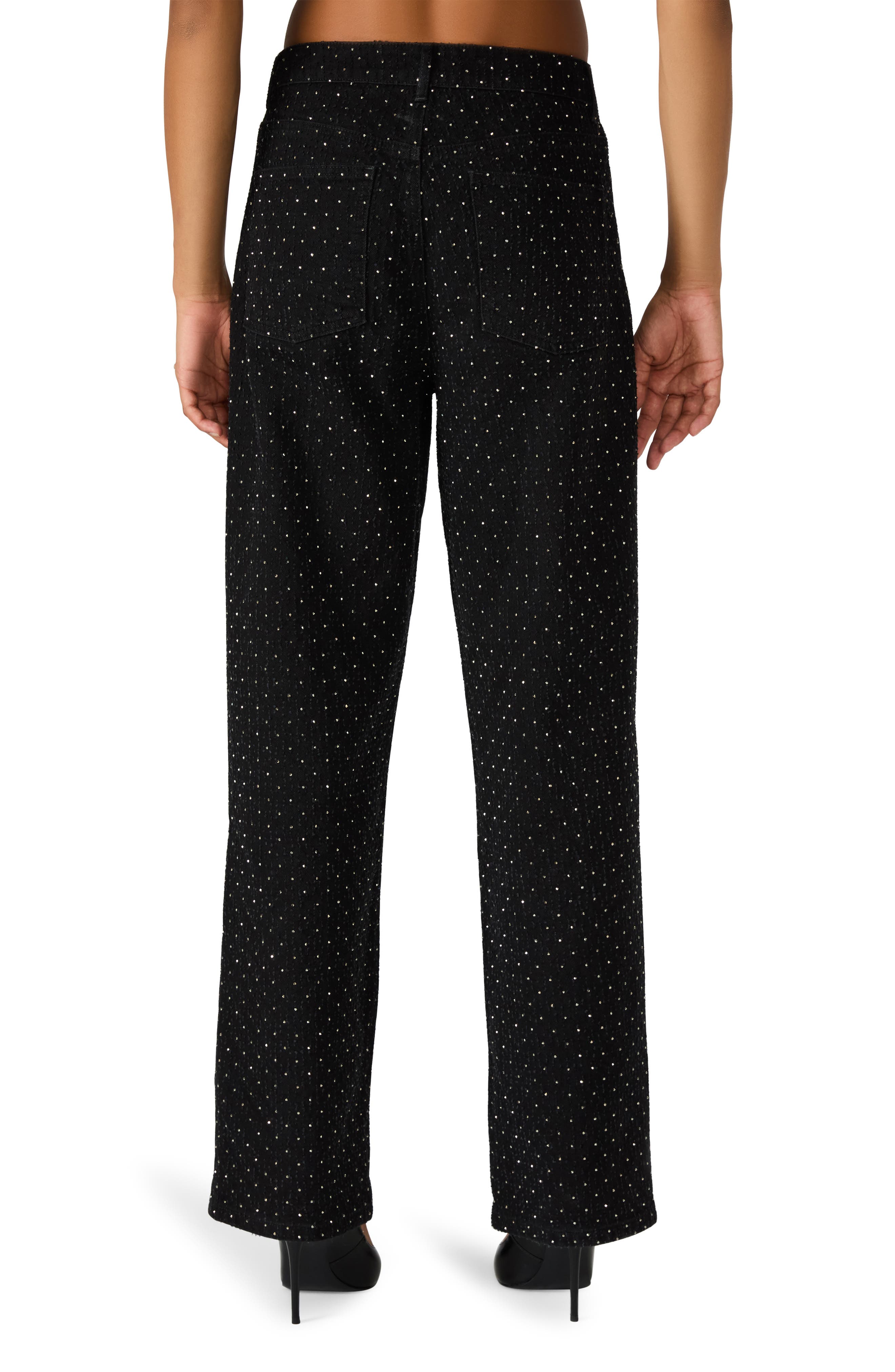 Steve Madden Avaline Crystal Embellished High Waist Relaxed Straight ...