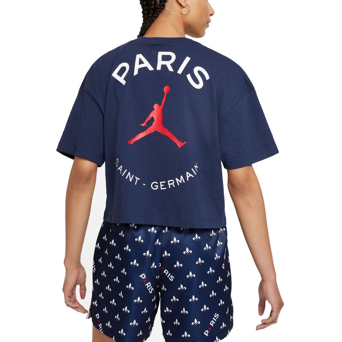 Jordan Brand Women's Jordan Brand Blue Paris Saint-Germain Logo Cropped ...