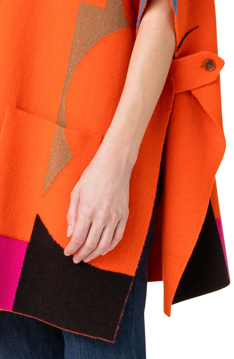 Akris Colorblock Intarsia Cashmere Cape | Nordstrom
