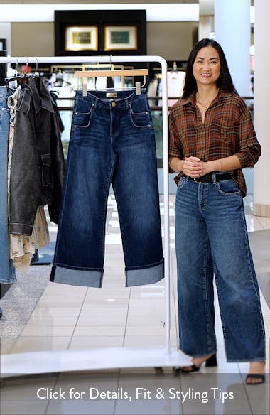 Meg High Waist Cuffed Hem Wide Leg Jeans (Women) | Nordstromrack