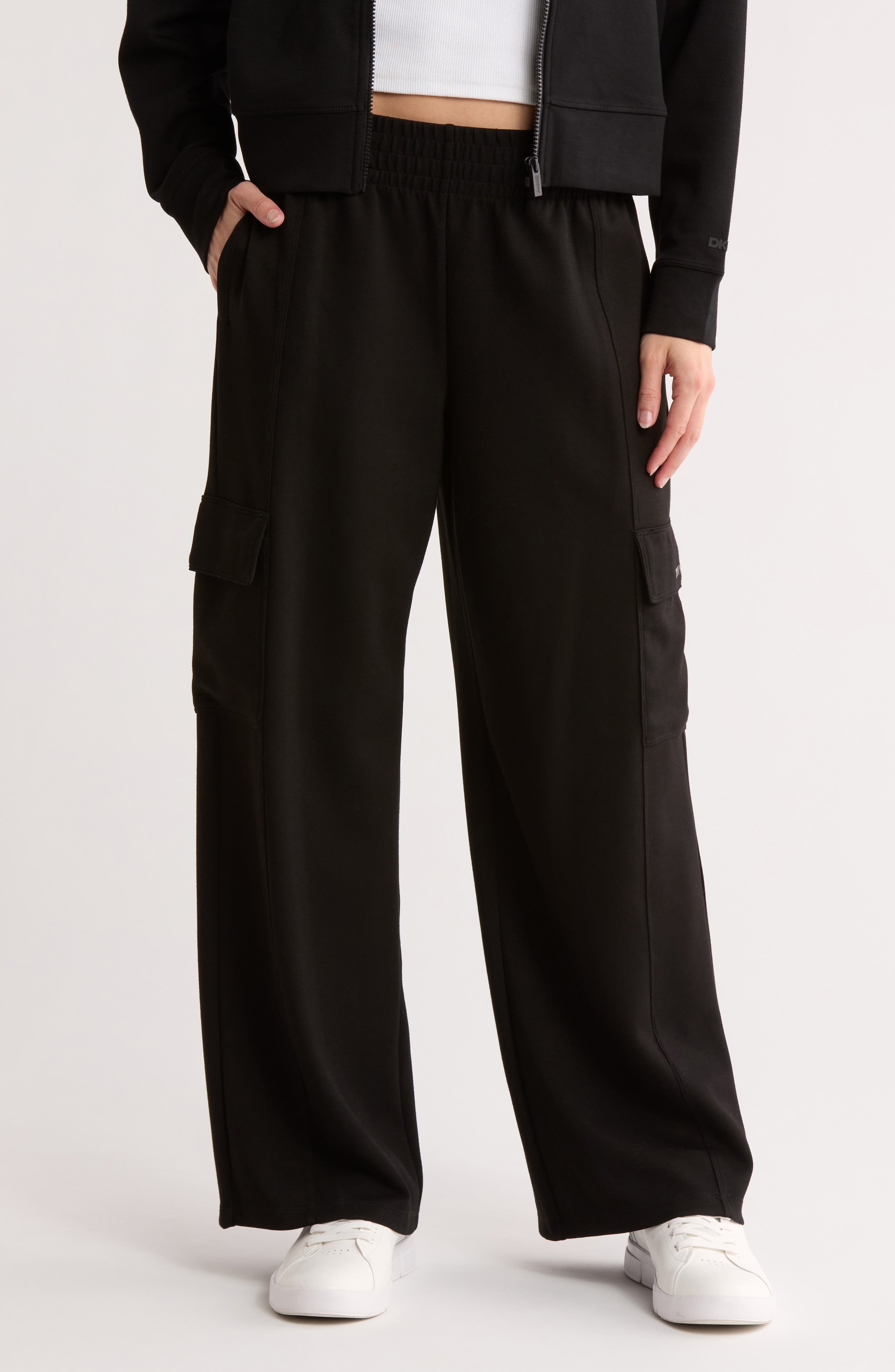 DKNY Highline Cargo Scuba Wide Leg Pants | Nordstromrack