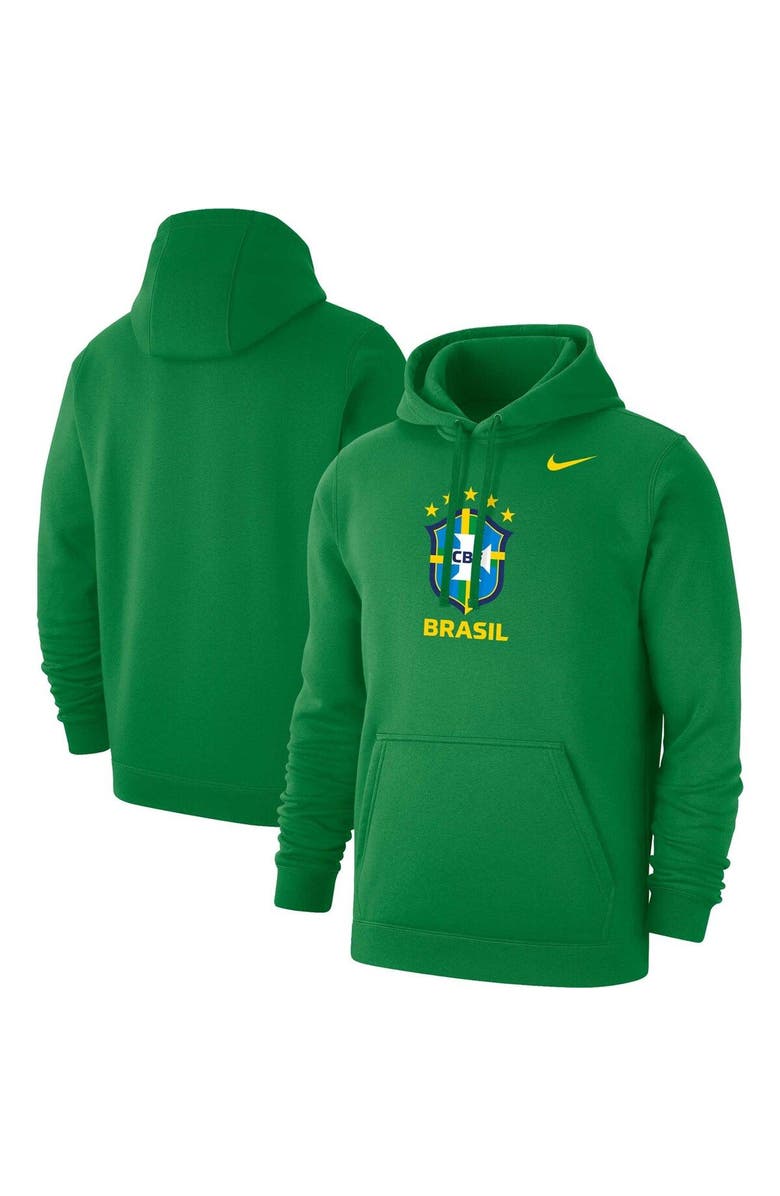 Nike Men's Nike Green Brazil National Team Club Primary Pullover Hoodie ...