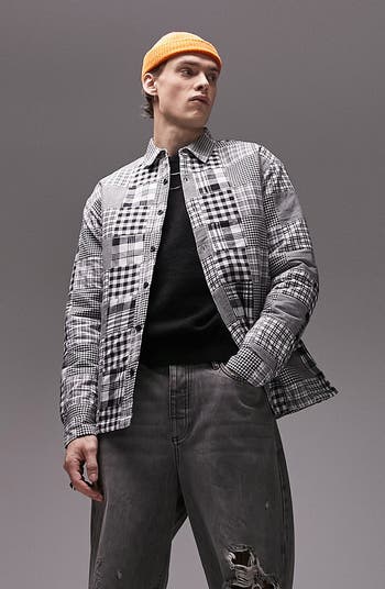 Topman Patchwork Check Overshirt | Nordstrom