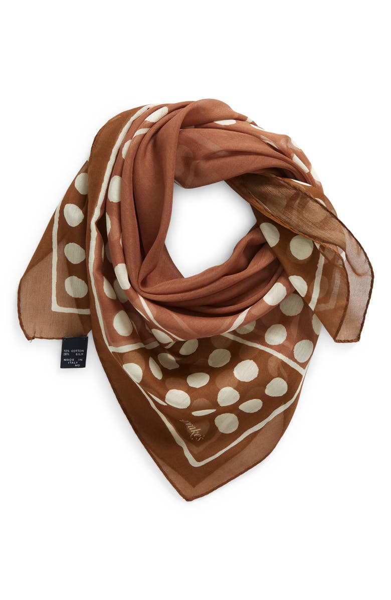 Drake's Spotted Border Print Cotton & Silk Bandana | Nordstrom