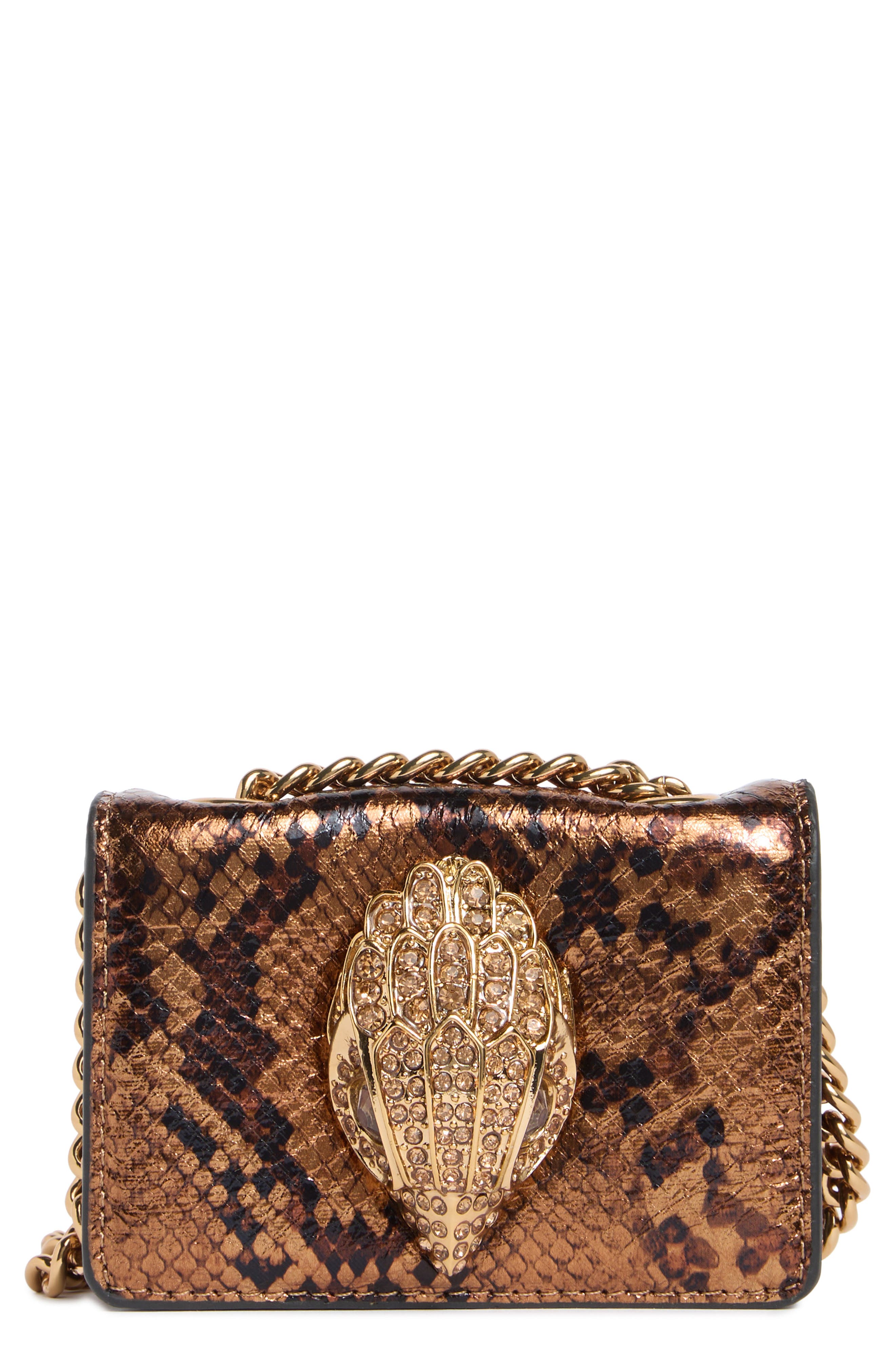 Kurt Geiger London Micro Kensington Eagle Snake Print Crossbody Bag ...
