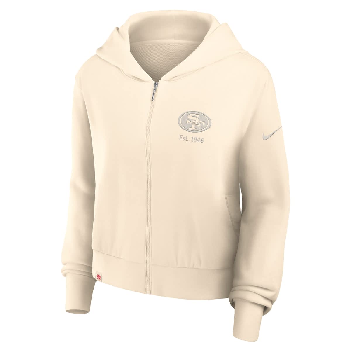 Nike Women's Nike Cream San Francisco 49ers Glory Cropped Full-Zip ...