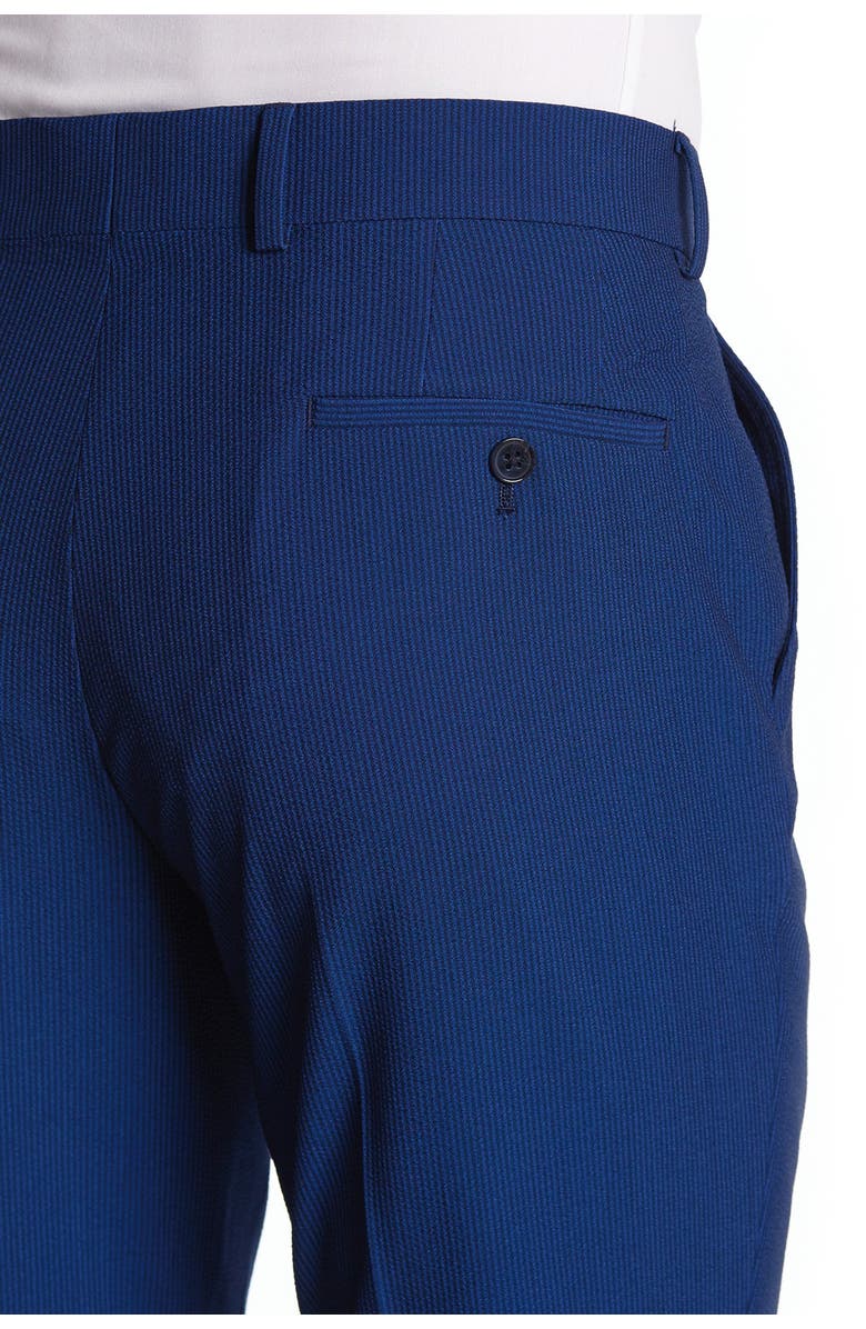 SAVILE ROW CO Pearson Blue Seersucker One Button Notch Lapel Skinny Fit ...
