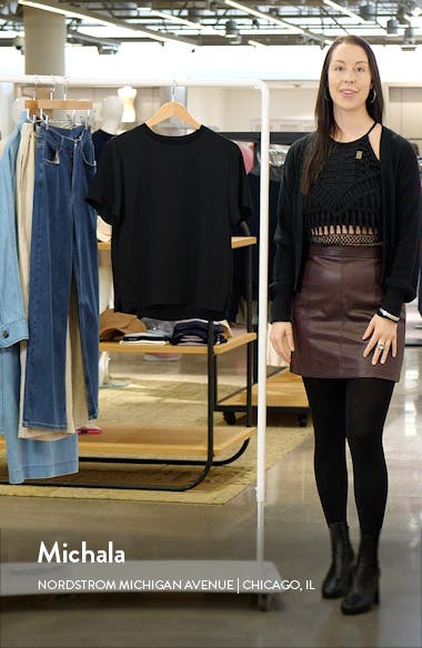 Open Edit Matte Satin Tee | Nordstrom